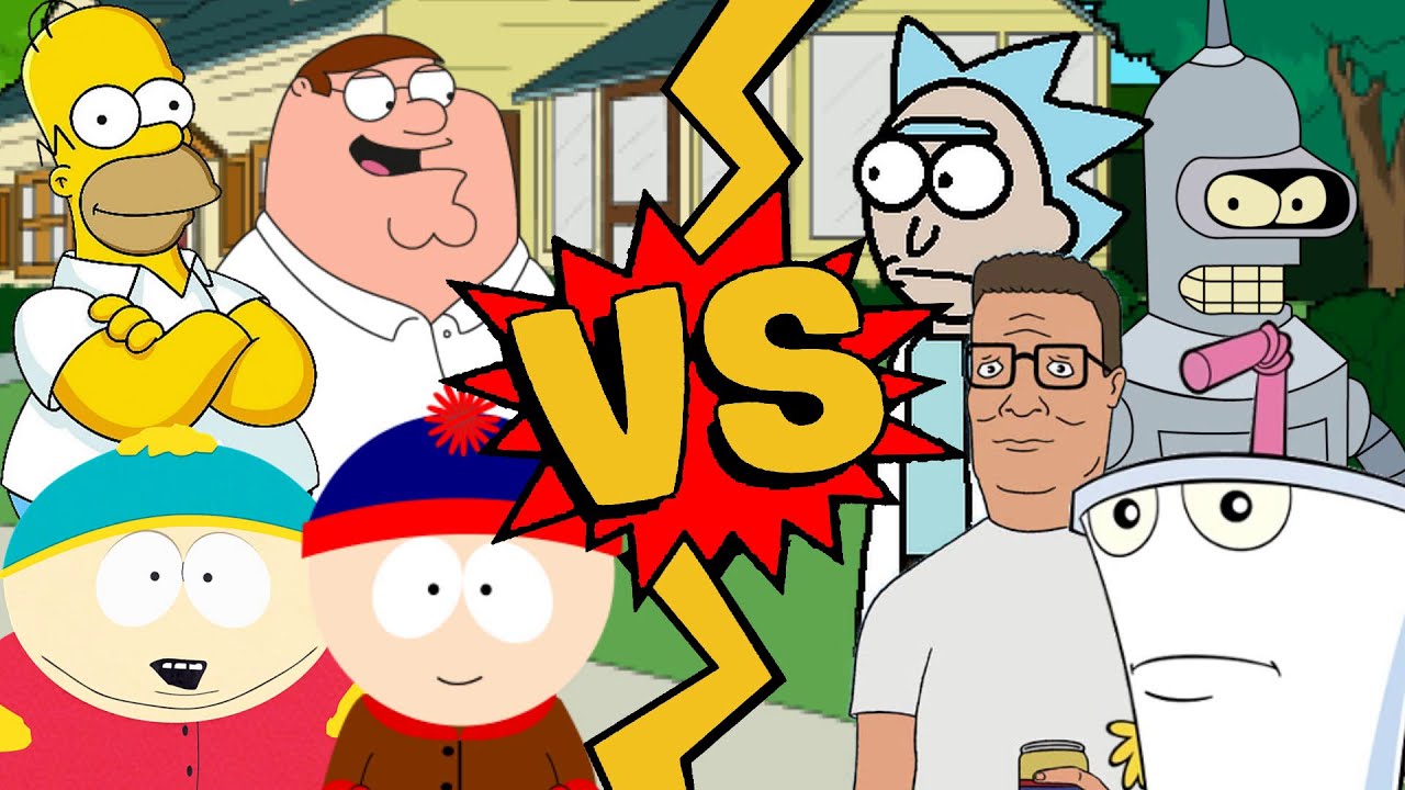 M.U.G.E.N. Battles | Homer/Stan/Peter/Cartman vs Bender/Hank/Rick Sanchez/Master Shake - YouTube