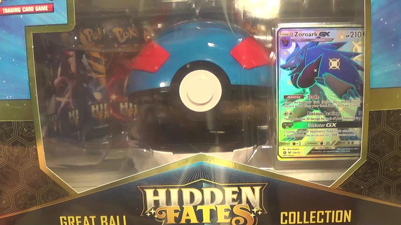 Zoroark GX Great Ball Hidden Fates Collection Box - POKE88 - YouTube