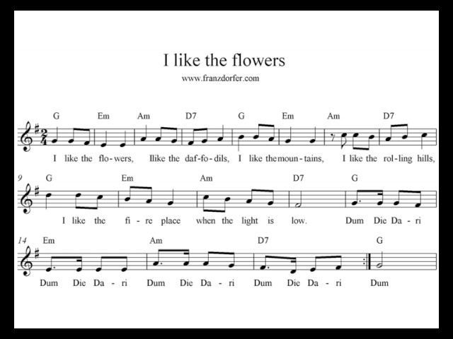 I like the flowers - play recorder Chords - Chordify