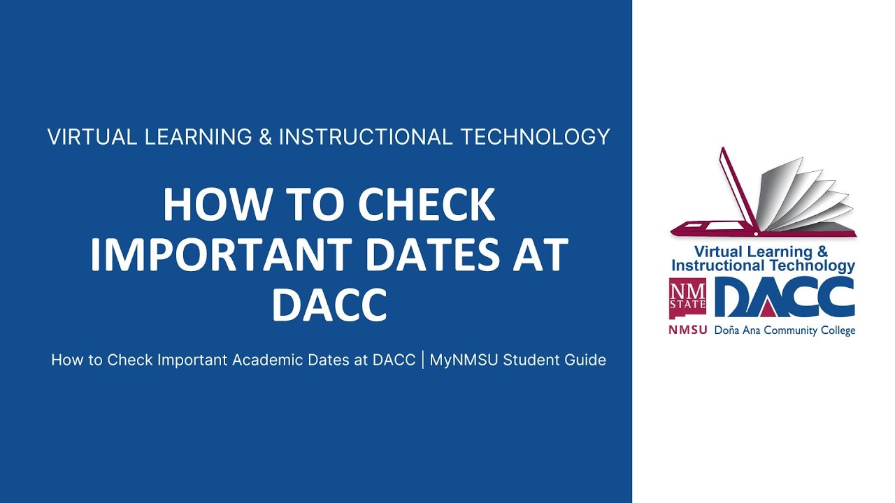 How to Check Important Dates at DACC - YouTube