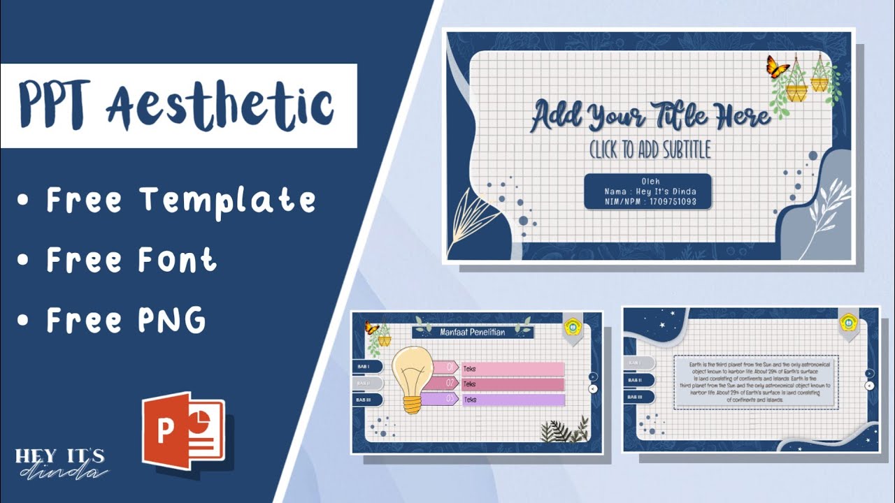 AESTHETIC PPT #17 ANIMATED SLIDE | MUDAH | SIMPLE | FREE TEMPLATE &FONT ...