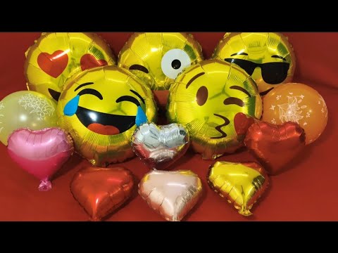 FUN LOT'S OF 😅😍😂SMILEY  FOIL BALLOON BLOWING ASMR SATISFYING VIDEO!!