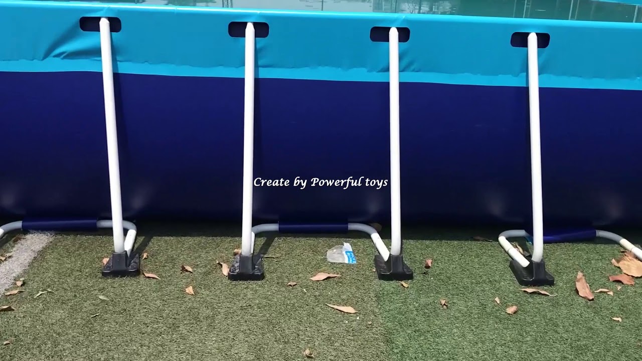 Rectangular frame pool family swimming pool bracket pool - YouTube