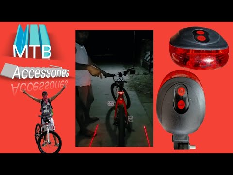 2 laser + 5 LED Bicycle Bike, Safety Warning Flashing Lamp Light - YouTube