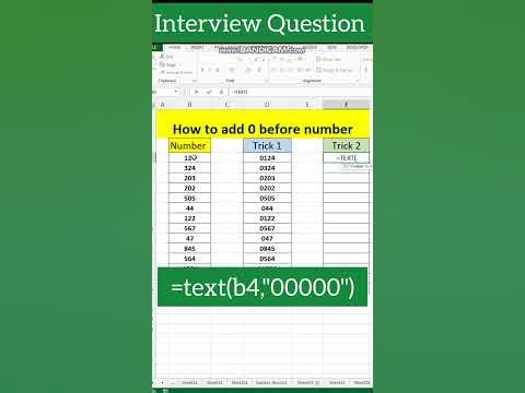 Interview Special - Add 0 before Number in Excel #shorts #exceltutorial #msexcel - YouTube
