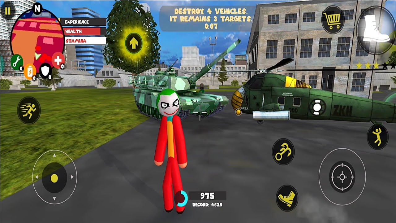 Joker Stickman Rope Hero Crime City #4 Android Gameplay - YouTube