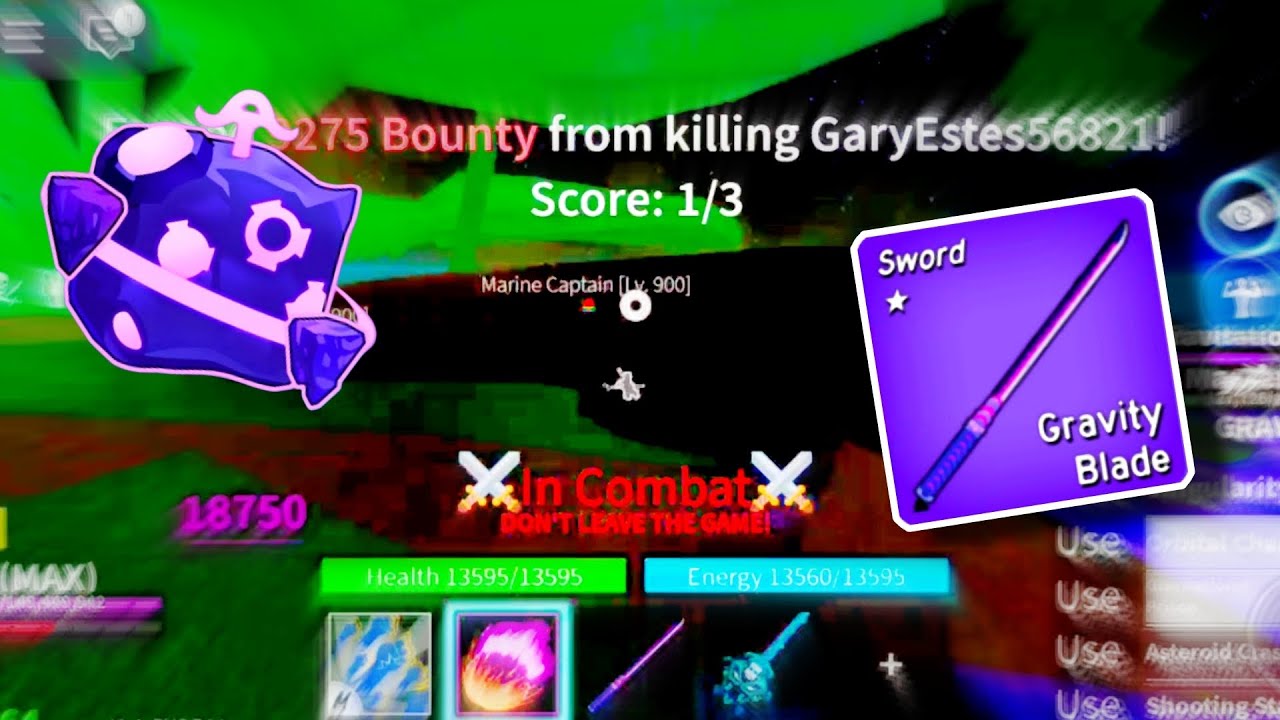 Gravity Rework + Gravity blade Pvp Bounty Hunting | Blox Fruits Roblox ...