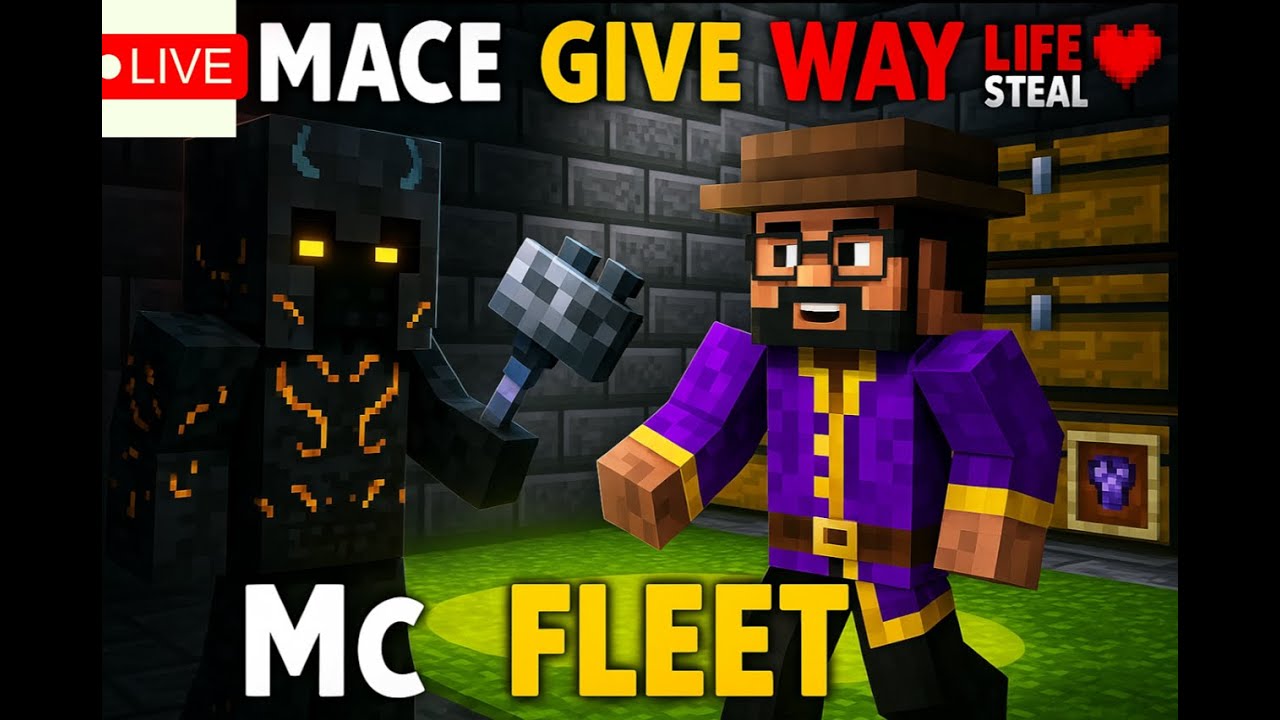 🔴Mc Fleet | Life Steal Mace Giveway | Join The Live Now! @minecraft # ...