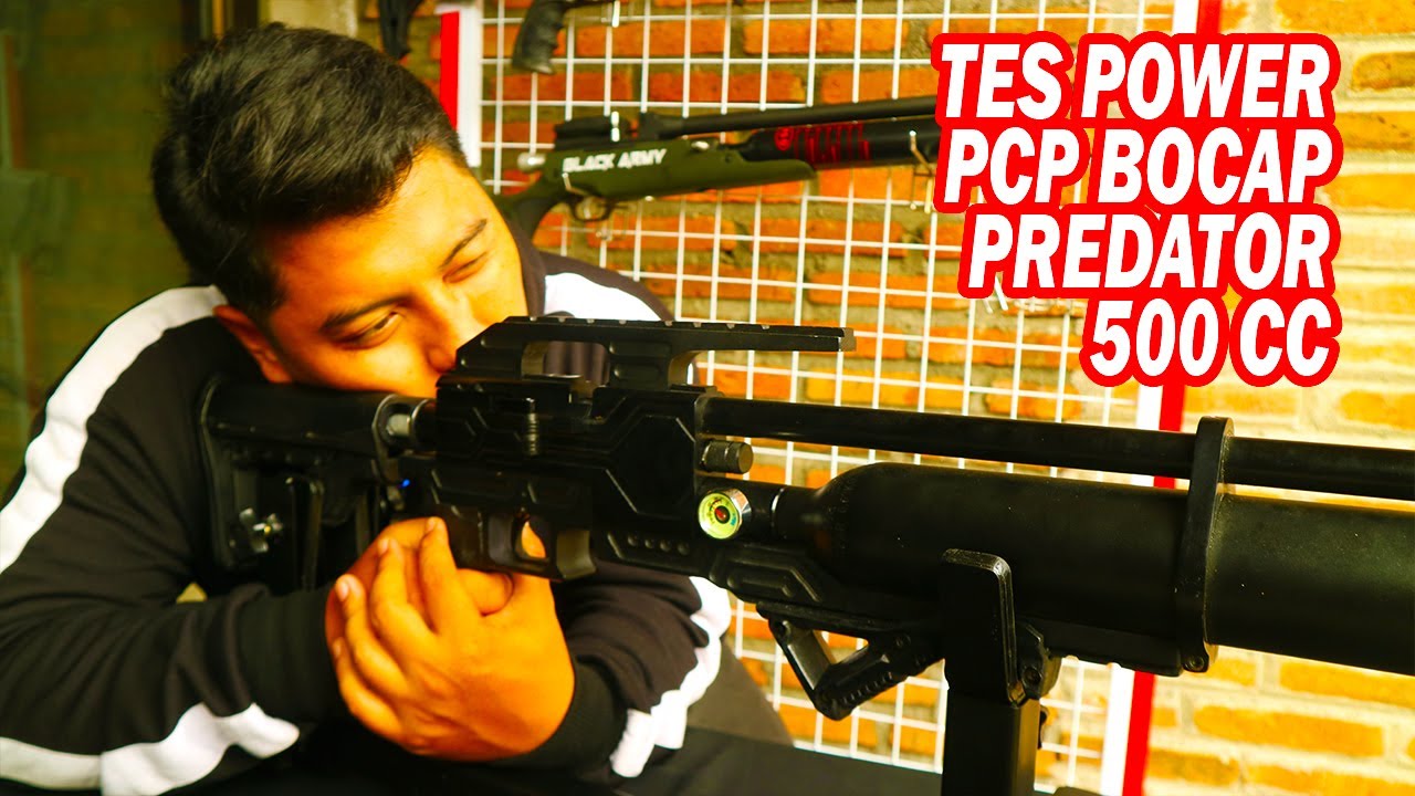 tes power senapan bocap big game, senapan pcp bocap predator 500 cc ...