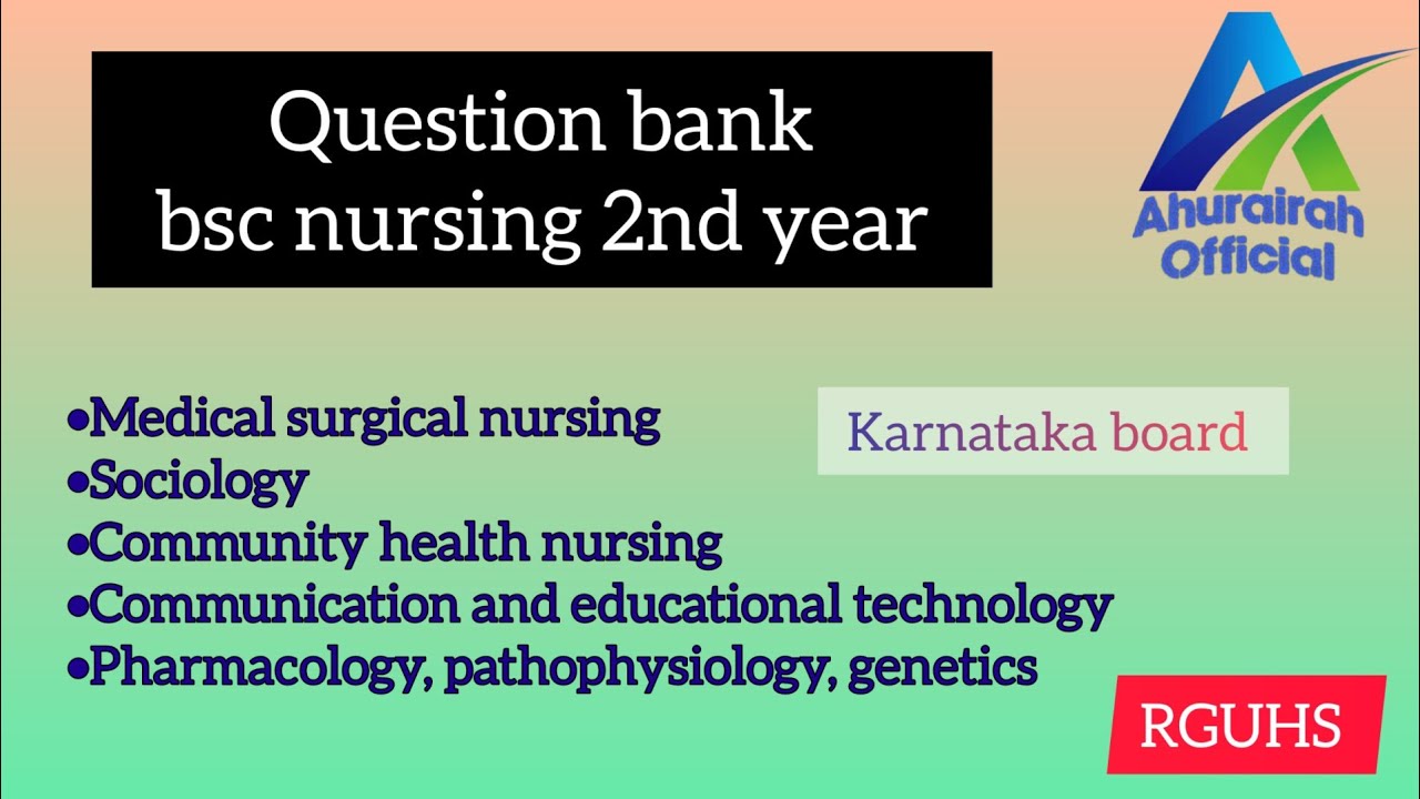 Question bank || Blue print bsc nursing 2nd year all subjects ...