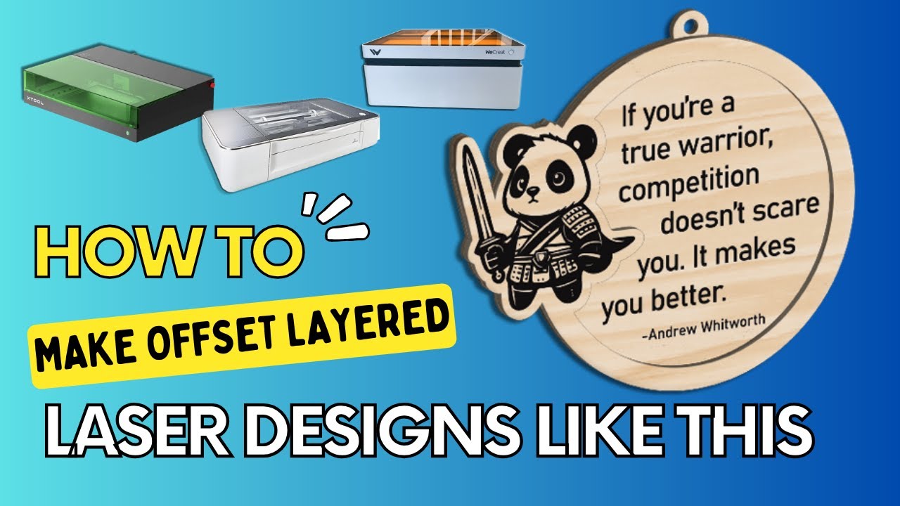 How to create layered offset laser designs - YouTube