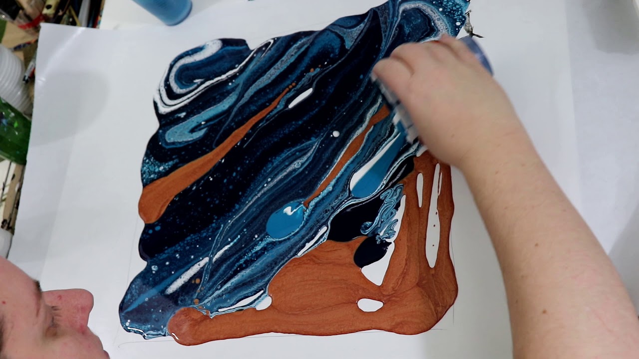 (141) Ocean Dip Technique with Acrylic Pour - YouTube