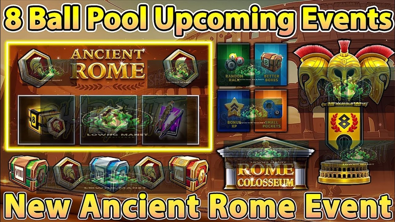 Ancient Rome Season Incoming : New Event Tables & Cues in 8 Ball Pool ...