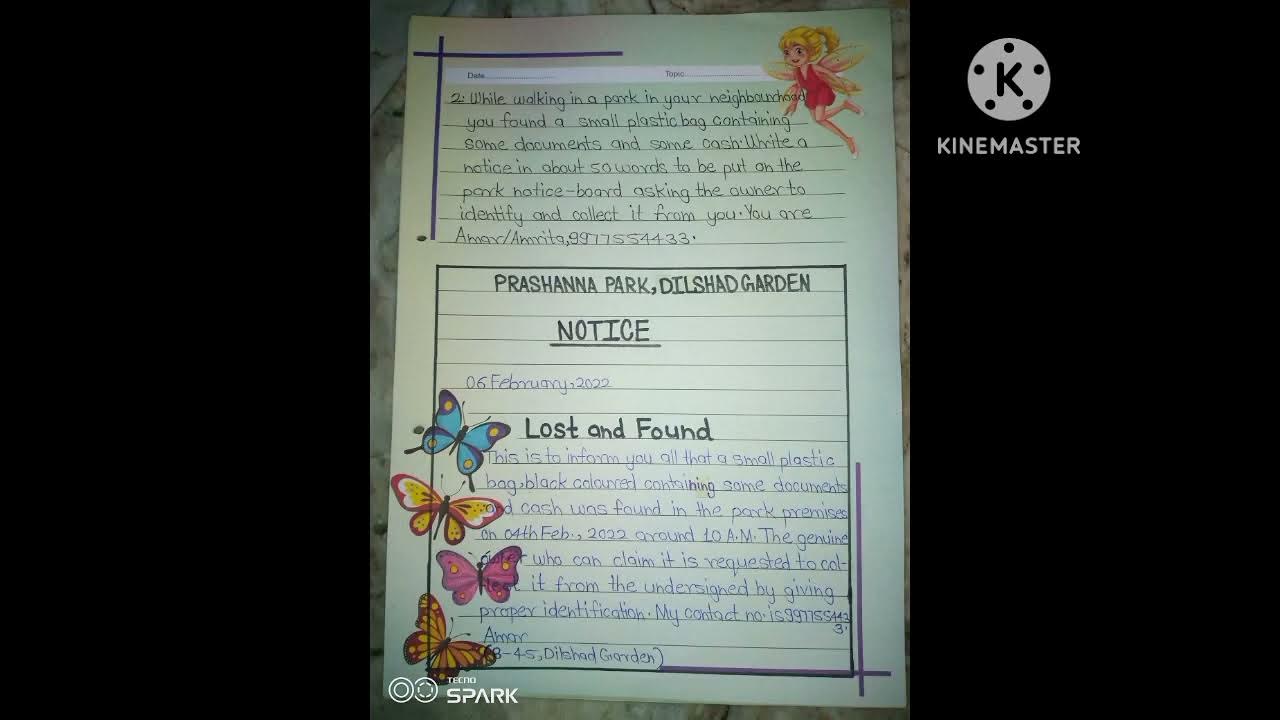 Class 12th English project file. CBSE class 12th project work.Notice ...