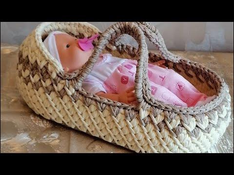 Люлька-переноска для кукол до 35 см на деревянном донышке #длядетей, # ...