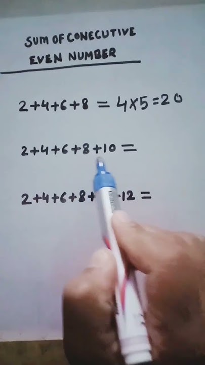 CONSECUTIVE EVEN NUMBER #maths #trending #mathstricks #youtubeshorts # ...