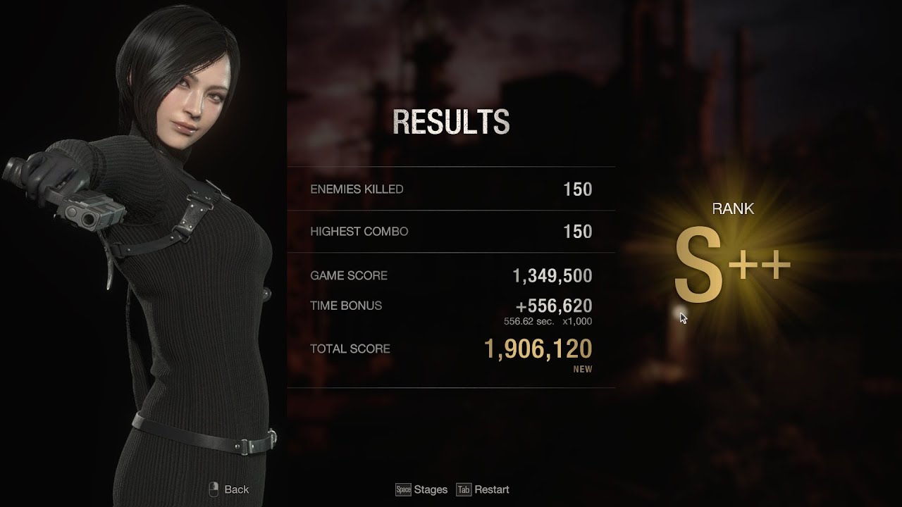 Resident Evil 4 Remake - Mercenaries - Island - Ada Wong in black - S++ ...