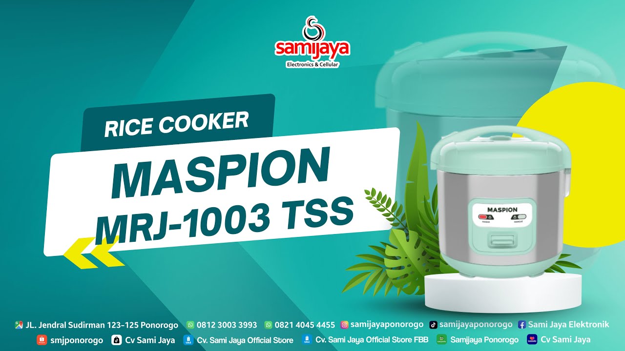 #unboxing Rice Cooker Maspion MRJ-1003 TSS Kapasitas 1 Liter - YouTube