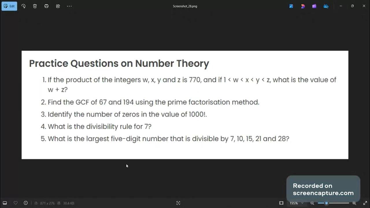 Number Theory Practice Problems Set. Number Theory #2. - YouTube