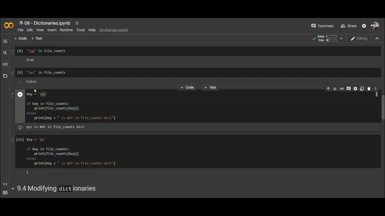 Python 08 Dictionaries - YouTube