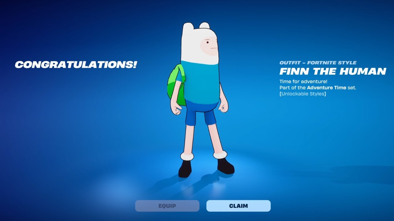 How to get FINN SKIN for FREE in Fortnite! (Fortnite x Adventure Time ...