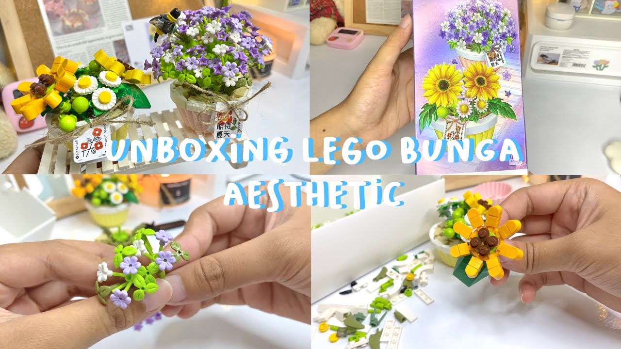 |ASMR| Unboxing + Rakit Lego Bunga Aesthetic brick speed build - YouTube