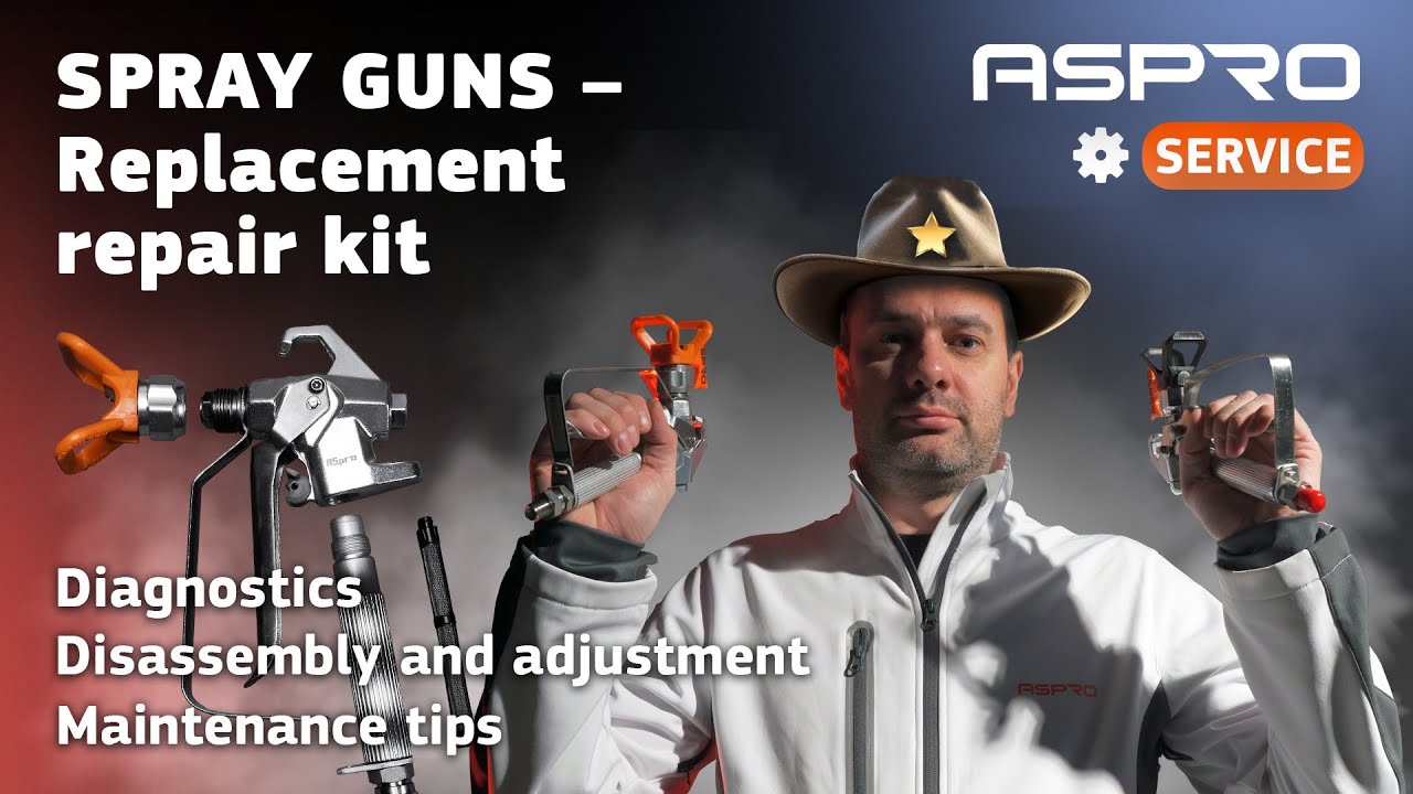 How do you replace the repair kit in a spray gun? Airless sprayer ASPRO ...