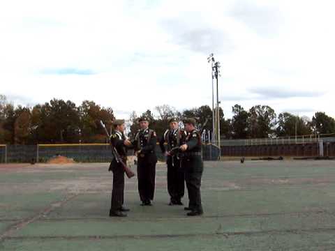 Army JROTC Color Guard Casing the Colors - YouTube