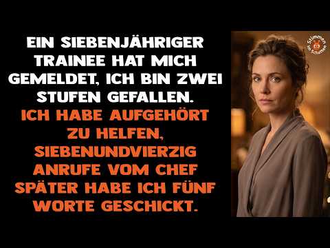 Ein siebenjähriger Trainee hat mich gemeldet, ich bin zwei Stufen gefallen. Ich habe aufgehört zu...