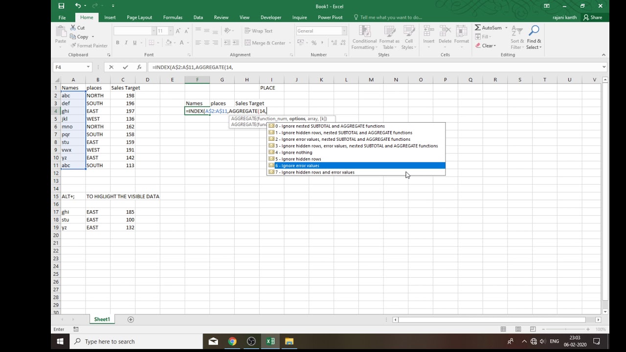 Copy Filtered Data With Dynamic Function Shortcut Key YouTube Copy Filtered Data With Dynamic Function Shortcut Key YouTube