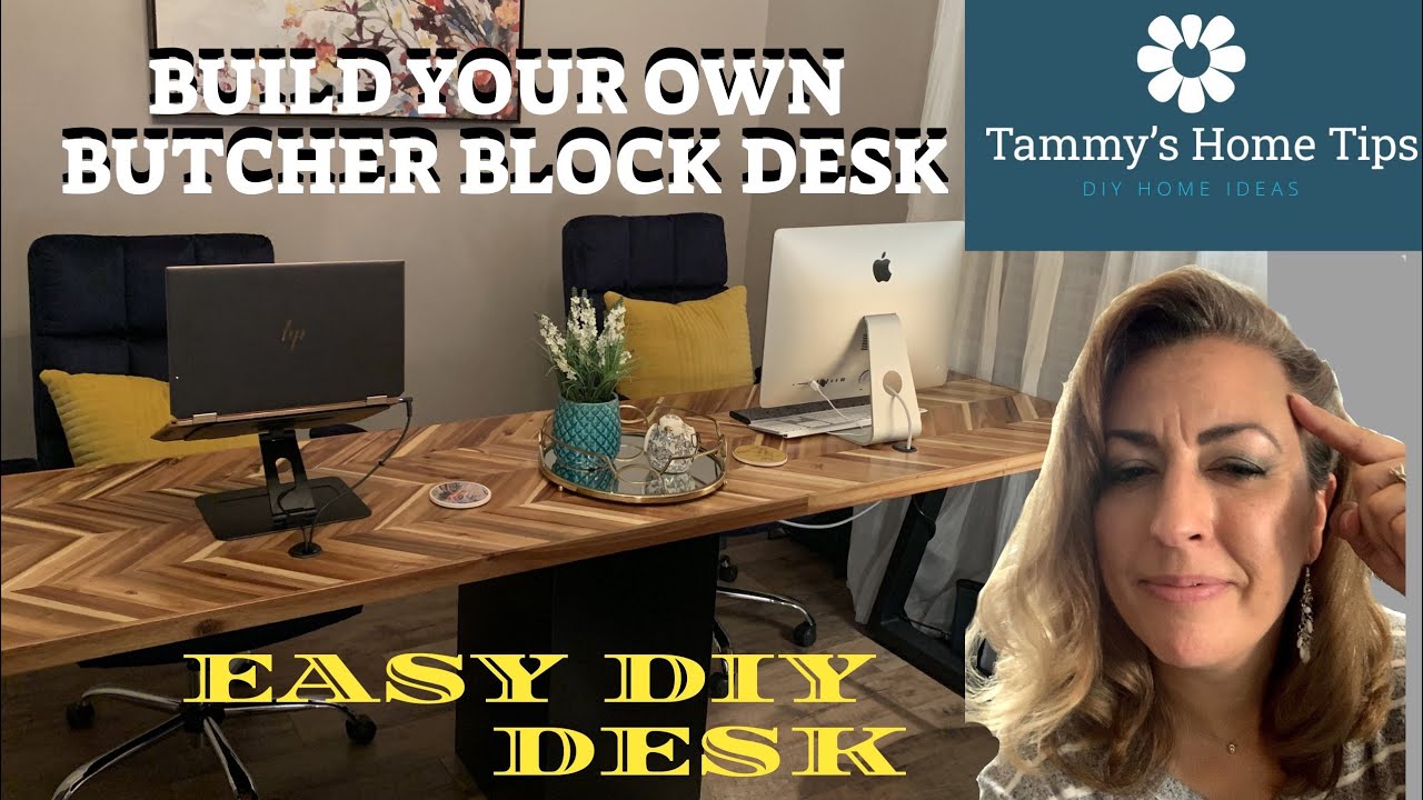 Butcher Block Desk DIY - YouTube