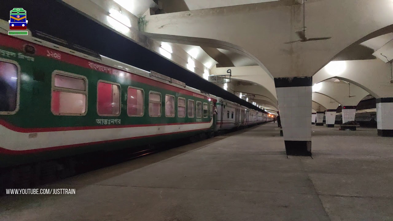 Night Train of Mohanagar Express Departing Dhaka Railway Station ...