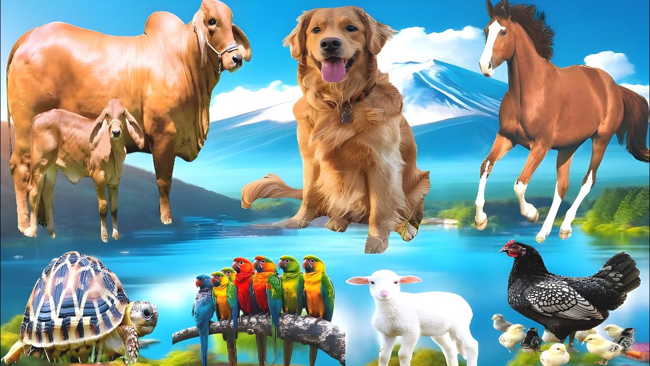 Real Farm Animal Sounds: Cow, Horse, Dog, Goat, Sheep & More | Relaxing ...