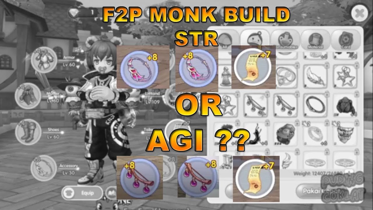 F2P BUILD MONK PILIH STR ATAU AGI ? ATAU ACC SET PUTIH ? | #ROX ...