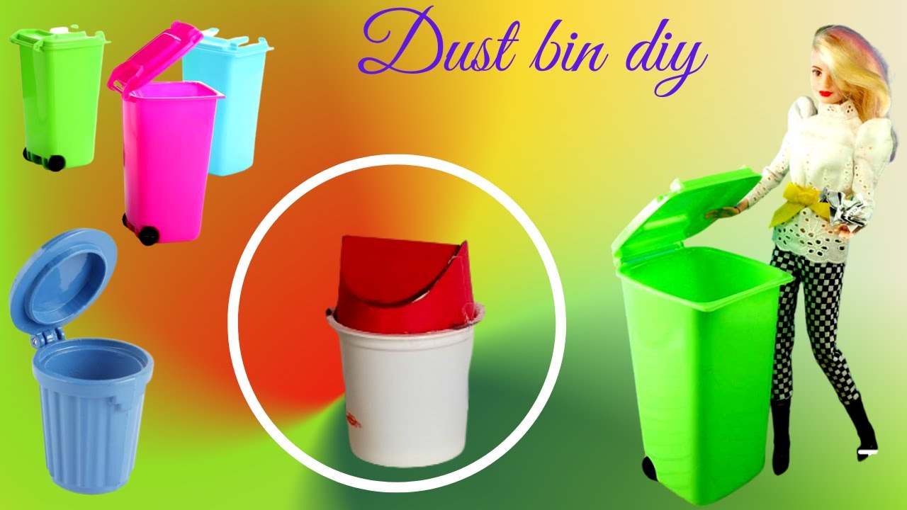 Diy Miniature dust bin/Dollhouse dust bin/Dust bin tutorial - YouTube