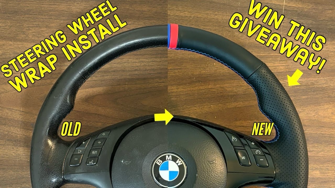 BMW E46 Steering wheel restoration - Custom M3 DIY wrap install and ...