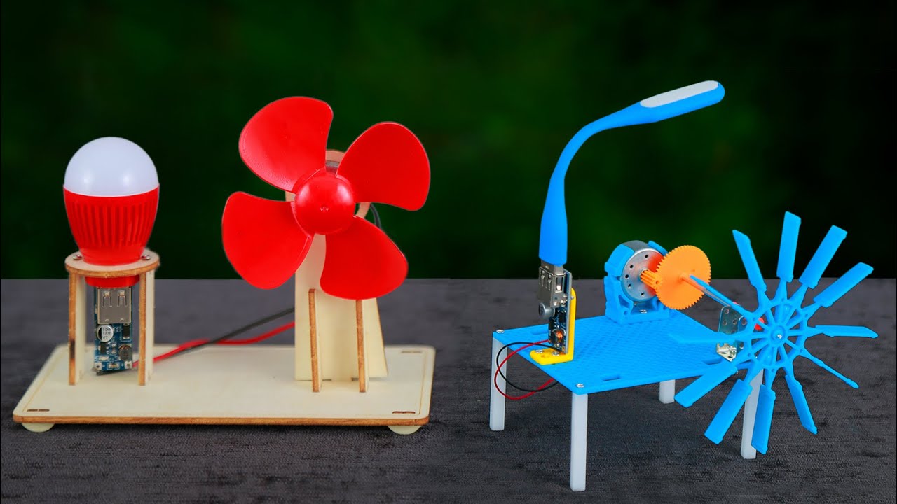 2 science project experiment item made of dynamo motor - YouTube