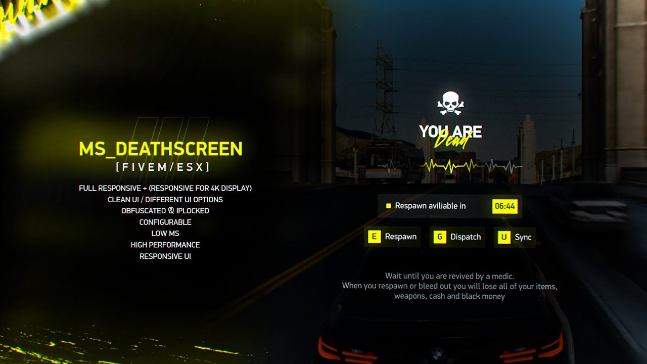 [FiveM - ESX] Death Screen - ms_deathscreen - YouTube