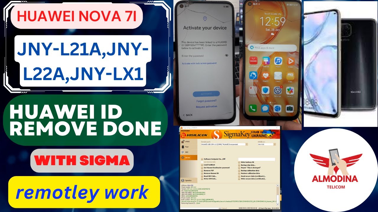 Huawei nova 7i JNY-L21A,JNY-LX1 #huawei ID #remove done with Sigma # ...