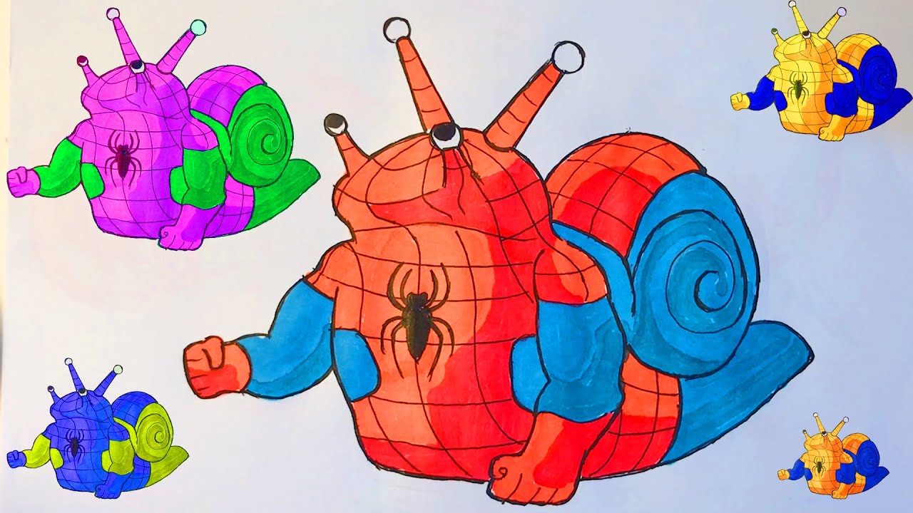 Simple drawings | How to draw a Slug into a Spiderman | Step by step ...