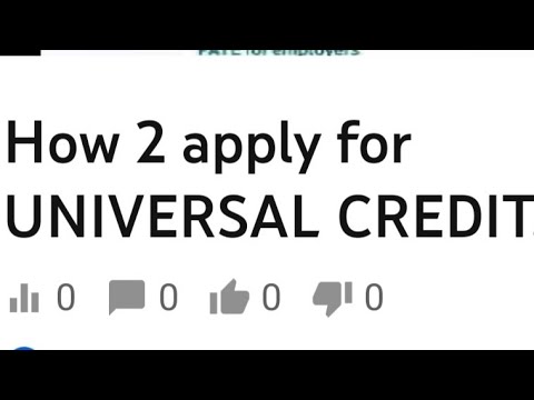 How to apply for UNIVERSAL CREDIT - YouTube