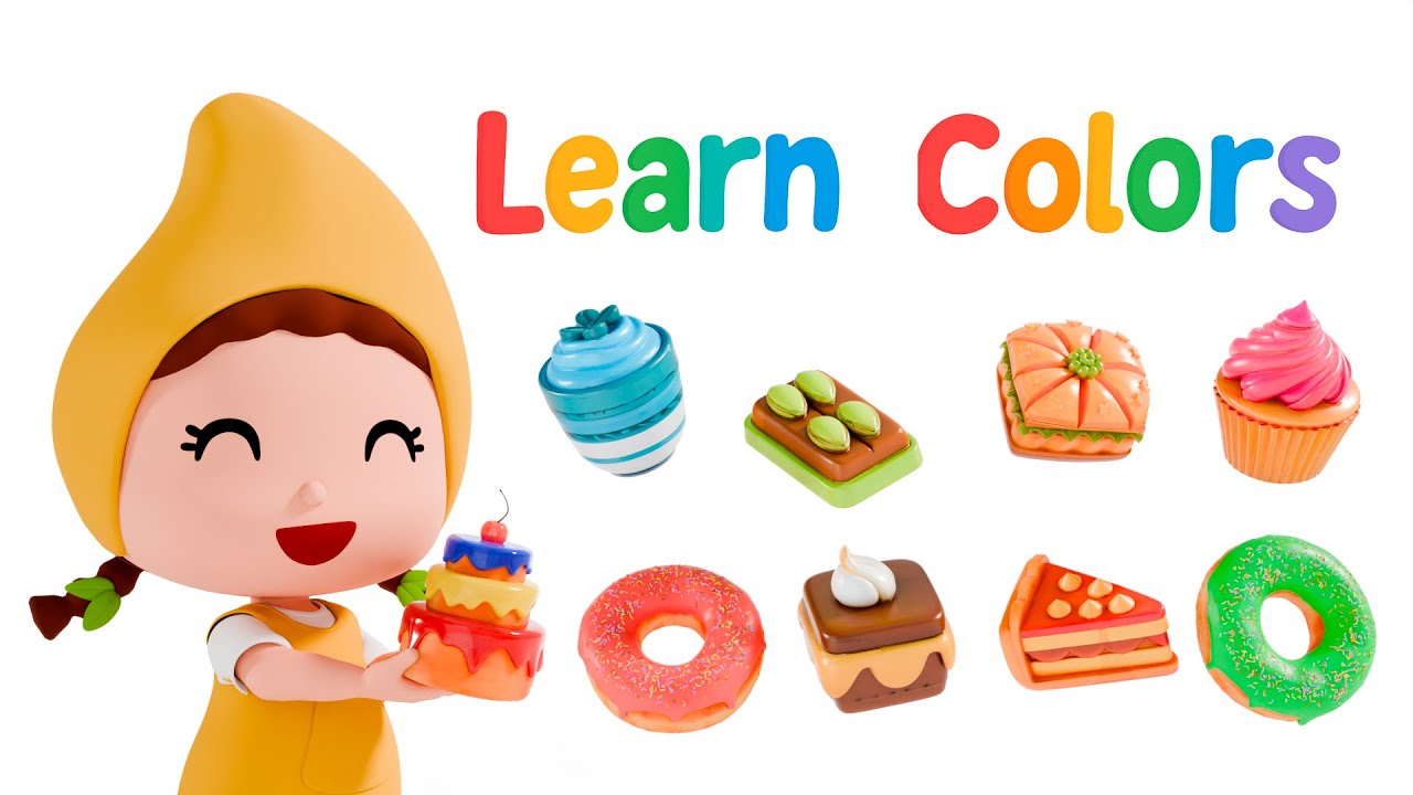 Learn Colors with Jam Cake & Donuts! 🍓🍍🫐 | Hi Mango – Fun Cartoons for ...