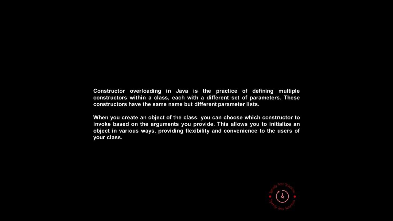 Explain the concept of constructor overloading #interview #java #javainterviewquestions - YouTube