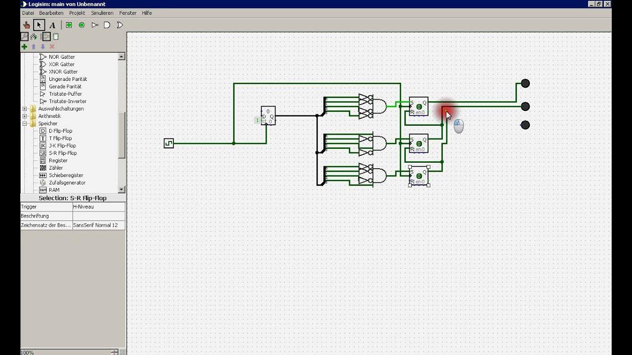 Ampelsteuerung durch synchrones Schaltwerk - YouTube