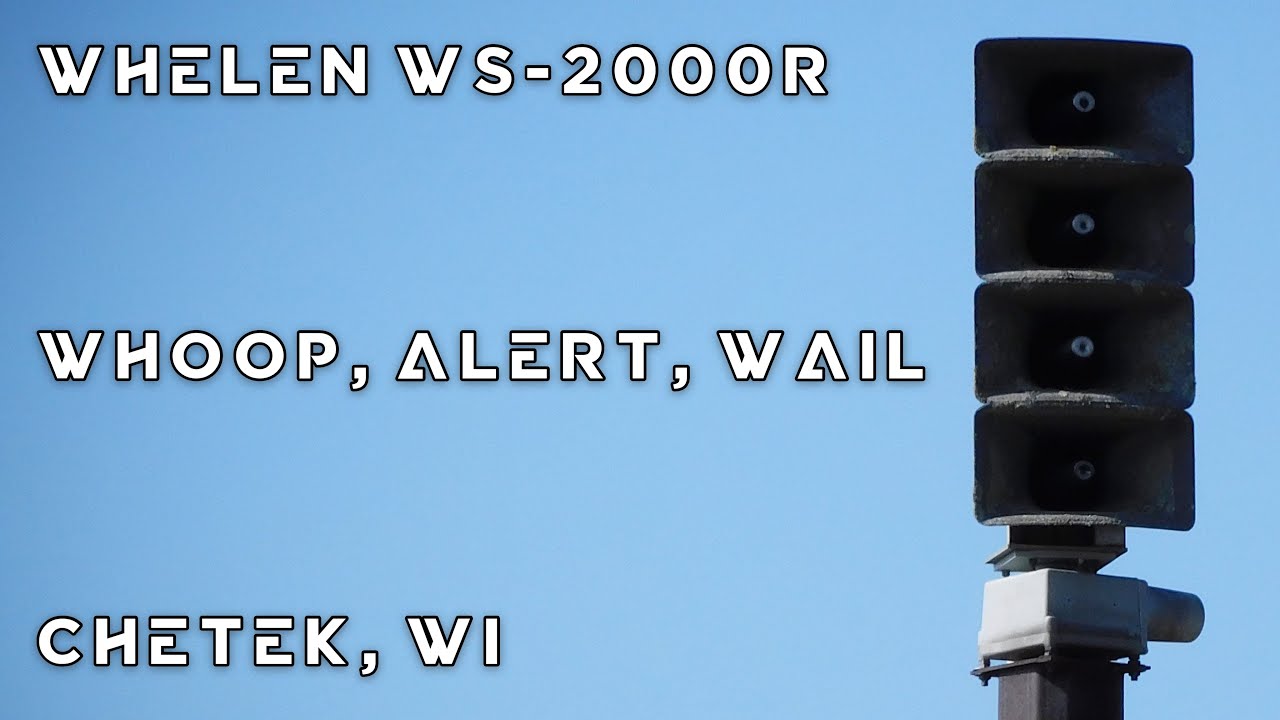 Whelen WS-2000R Siren Test, Whoop, Alert, Wail, Chetek, WI - YouTube
