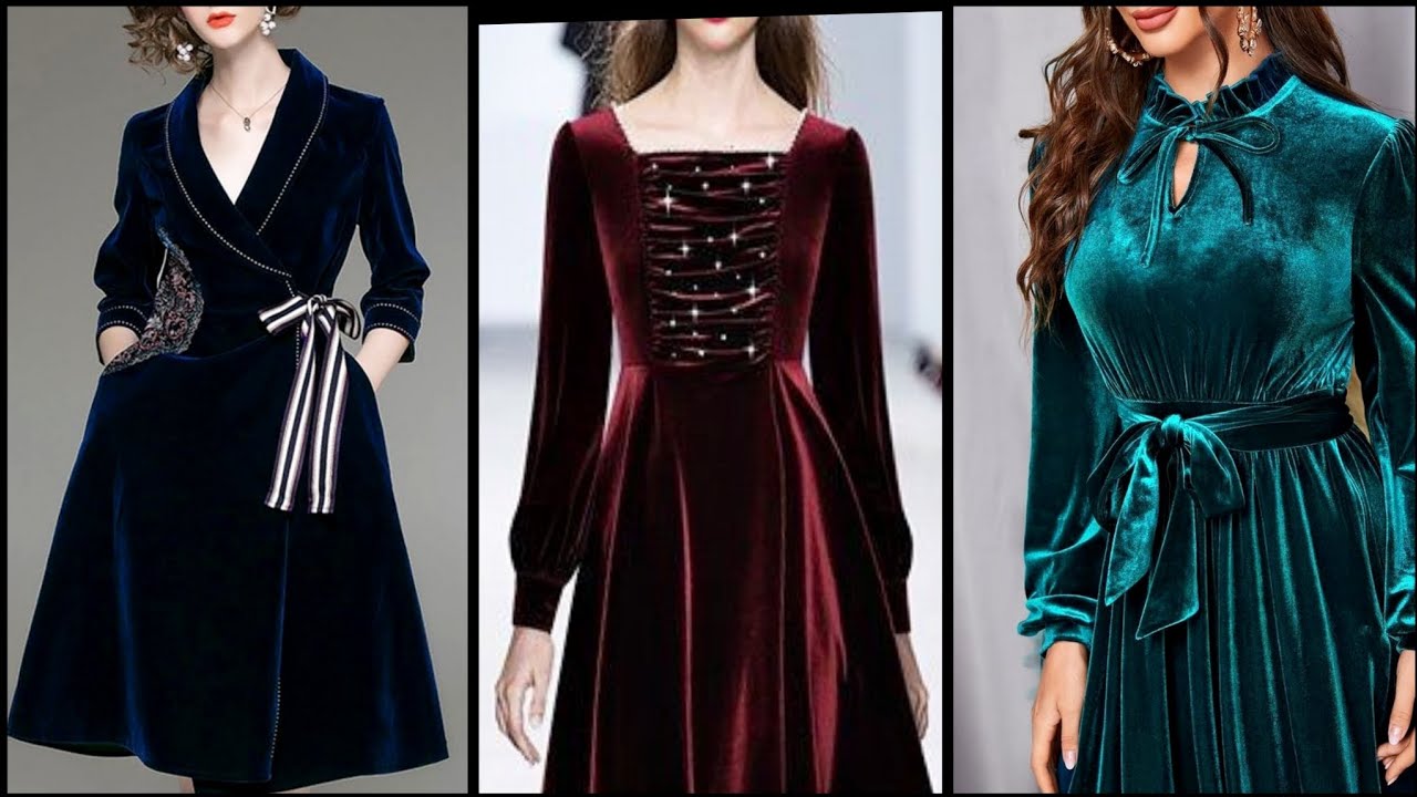 Stylish velvet long frocks for upcoming winter season|modern velvet ...