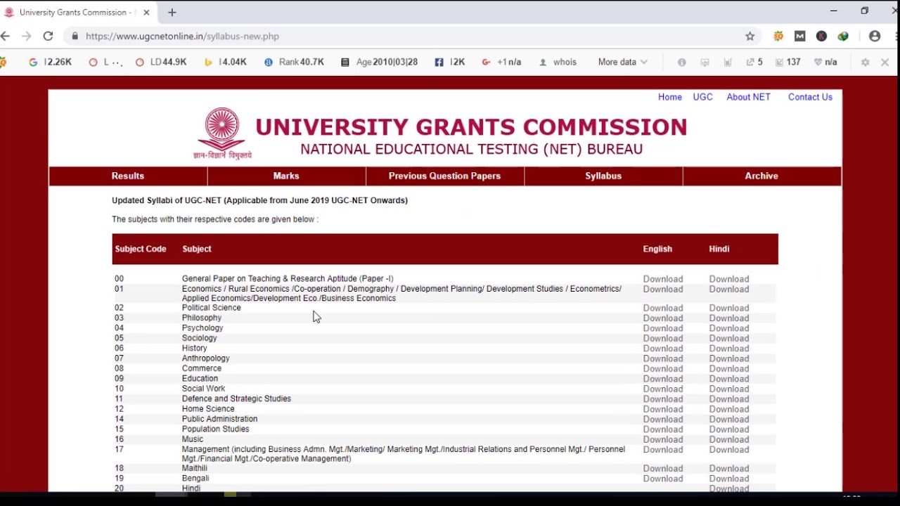 UGC NTA NET Mass communication new updated syllabus 2019 - YouTube