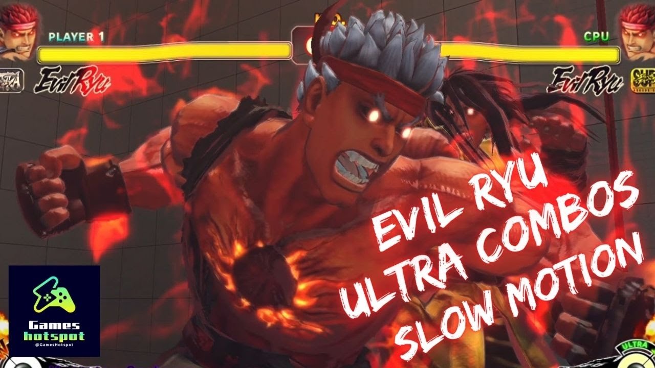Combo Moves EVIL RYU Slow Motion | Street Fighter 4 Slow Motion Ultra ...