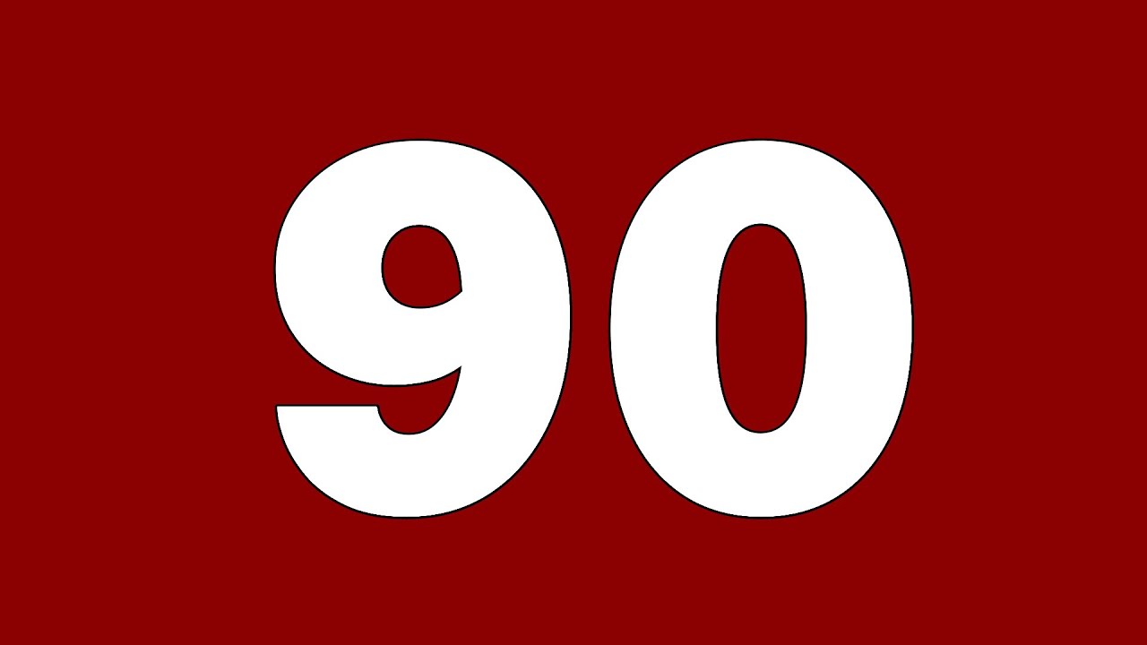 0:90 Basic Countdown Timer - Dark Red Background - YouTube
