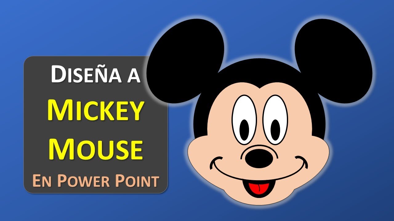 🔴 Diseñar uniendo y restando formas | Mickey Mouse en Power Point en 6 ...